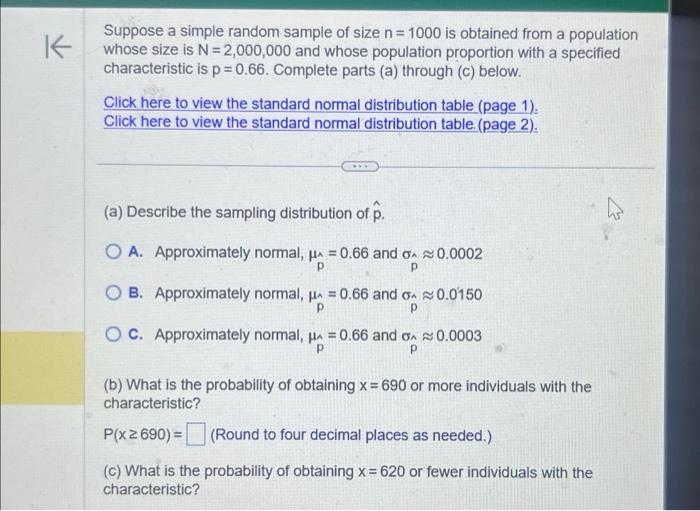 Solved Suppose a simple random sample of size n=1000 is | Chegg.com