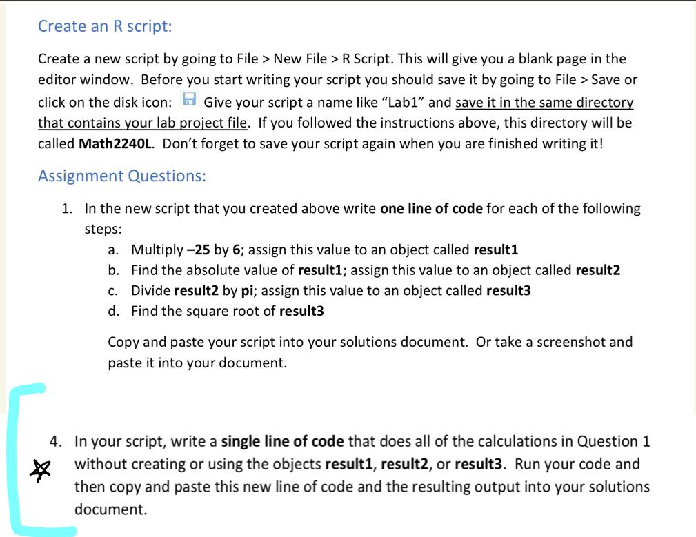 Solved Create an R script:Create a new script by going to | Chegg.com