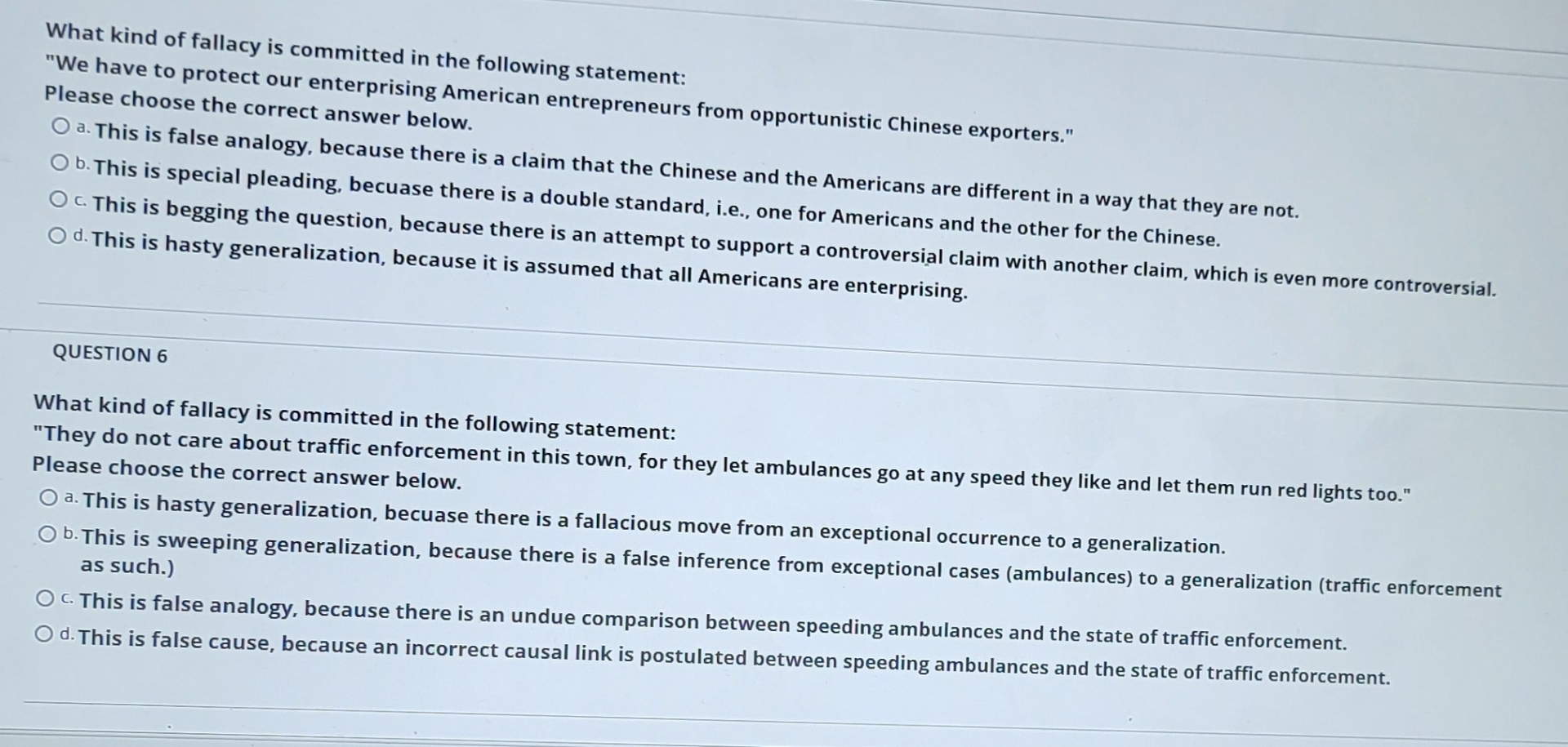 Solved What kind of fallacy is committed in the following | Chegg.com