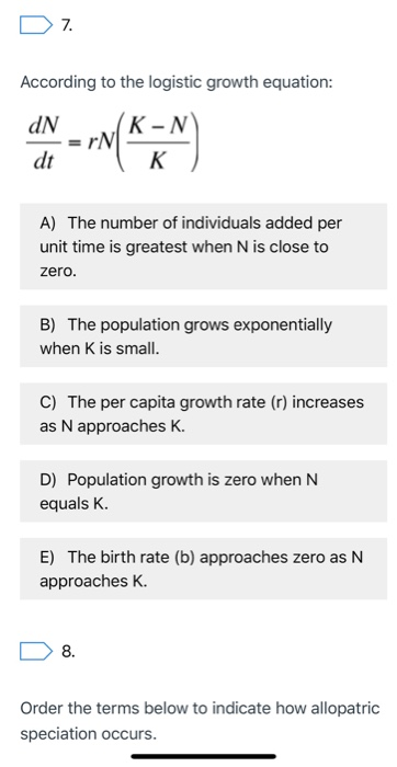 Solved Carrying capacity Population size Time A) Births in | Chegg.com