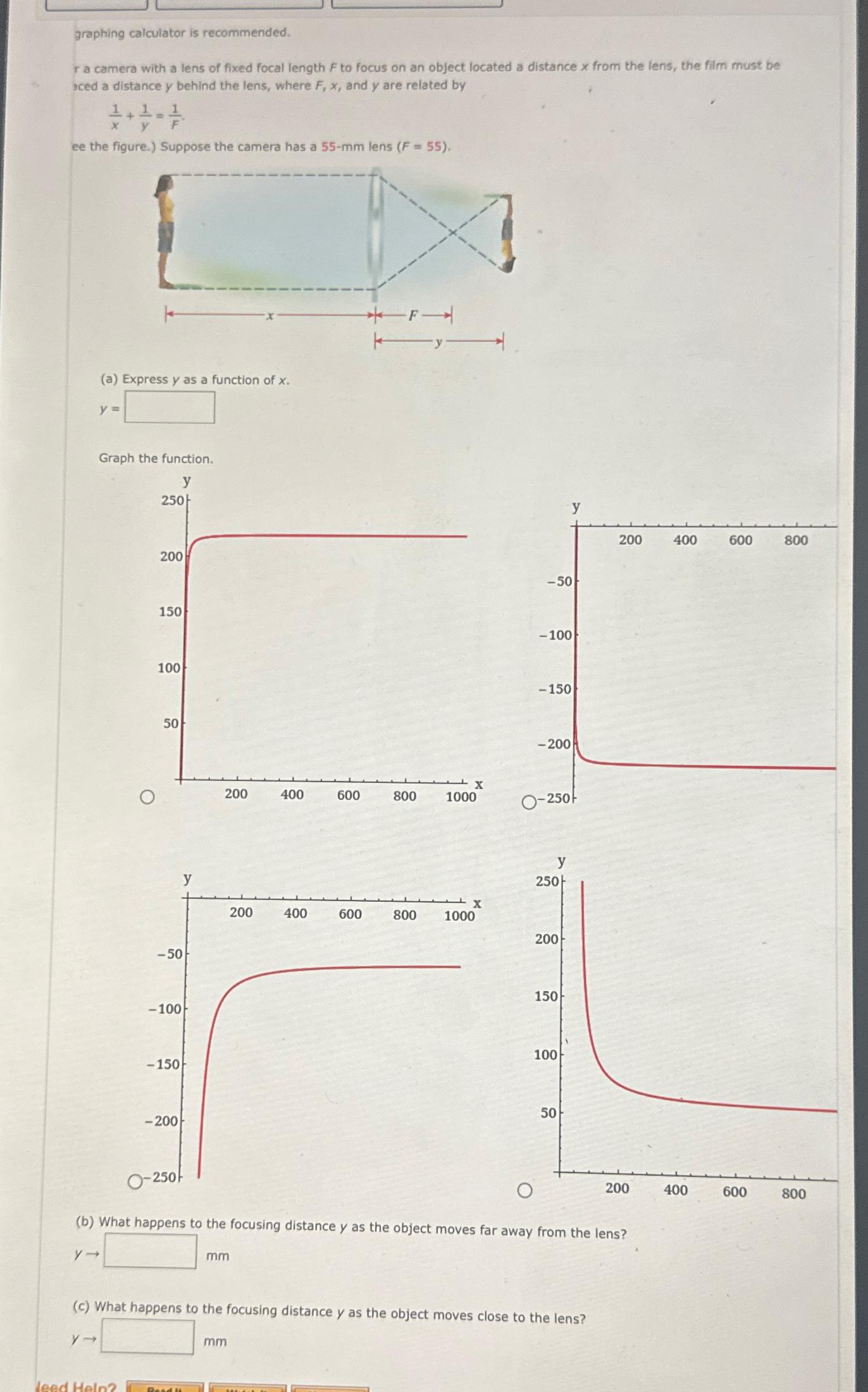 Solved graphing calculator is recommended.r ﻿a camera with a | Chegg.com