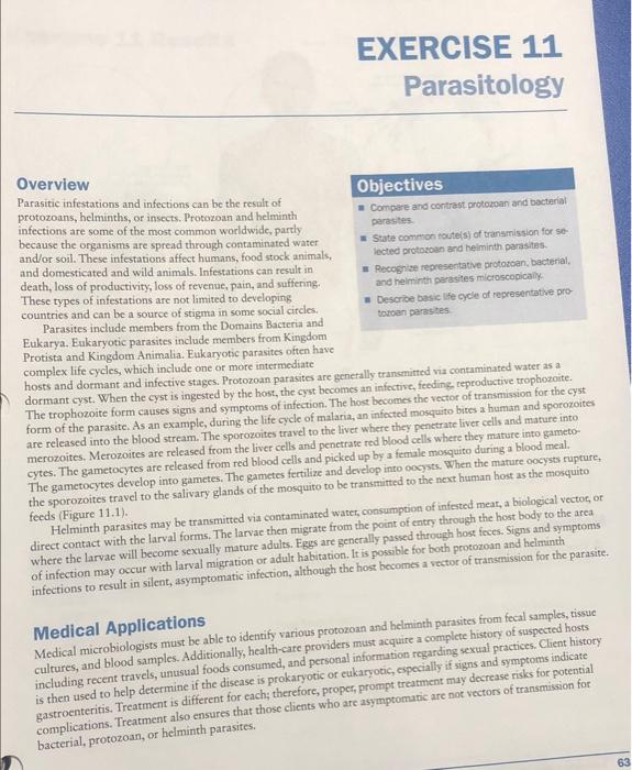Solved Parasites include members from the Domains Bacteria | Chegg.com