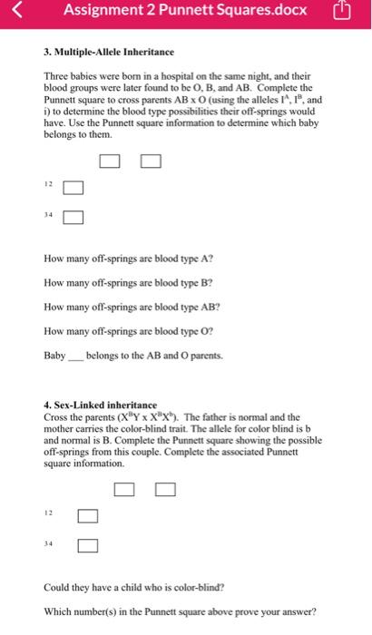 Solved 3. Multiple-Allele Inheritance Three babies were born | Chegg.com