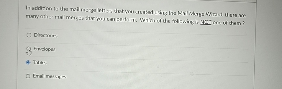 In addition to the mail merge letters that you | Chegg.com