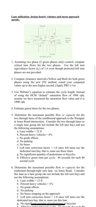 Lane utilization, design hourly volumes and mean | Chegg.com