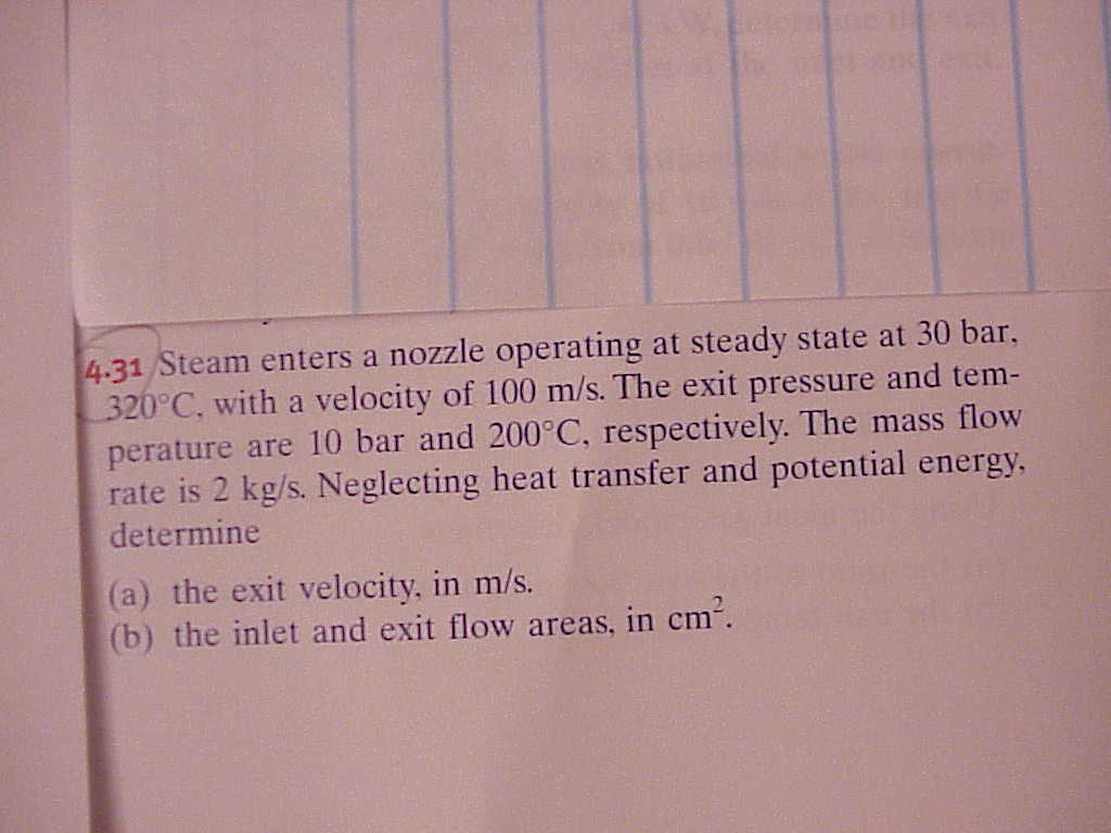 Solved Steam enters a nozzle operating at steady state at 30 | Chegg.com