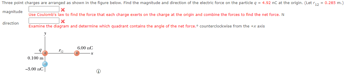 Solved Three point charges are arranged as shown in the | Chegg.com