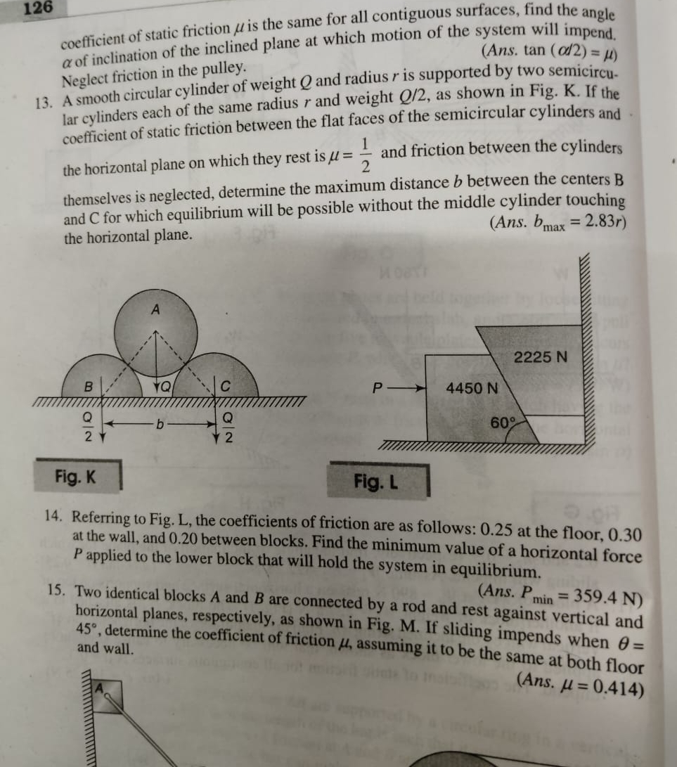 Solved 126coefficient of static friction μ ﻿is the same for | Chegg.com
