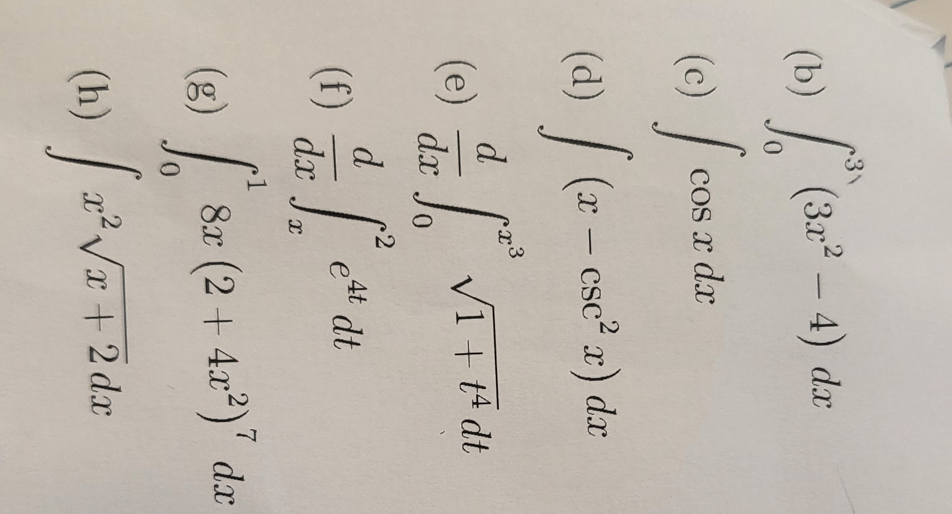 Solved Find each of the definite integrals, indefinite | Chegg.com