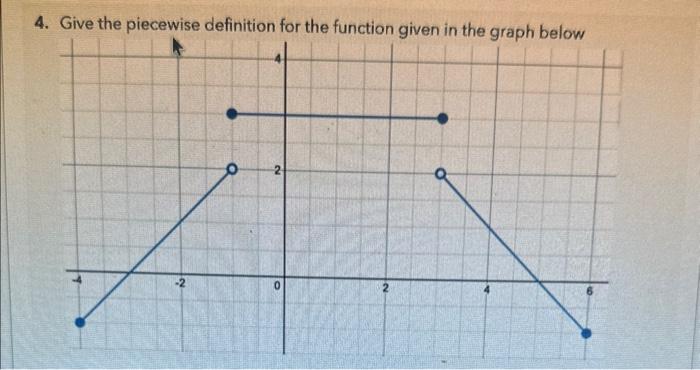 Solved 4 Give The Piecewise Definition For The Function