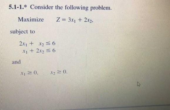 Solved 5.1-1.* Consider the following problem. Maximize Z = | Chegg.com