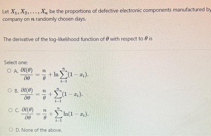 Solved Suppose that the daily proportion (X) of defective | Chegg.com