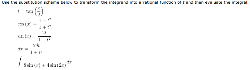 Solved Use the substitution scheme below to transform the | Chegg.com