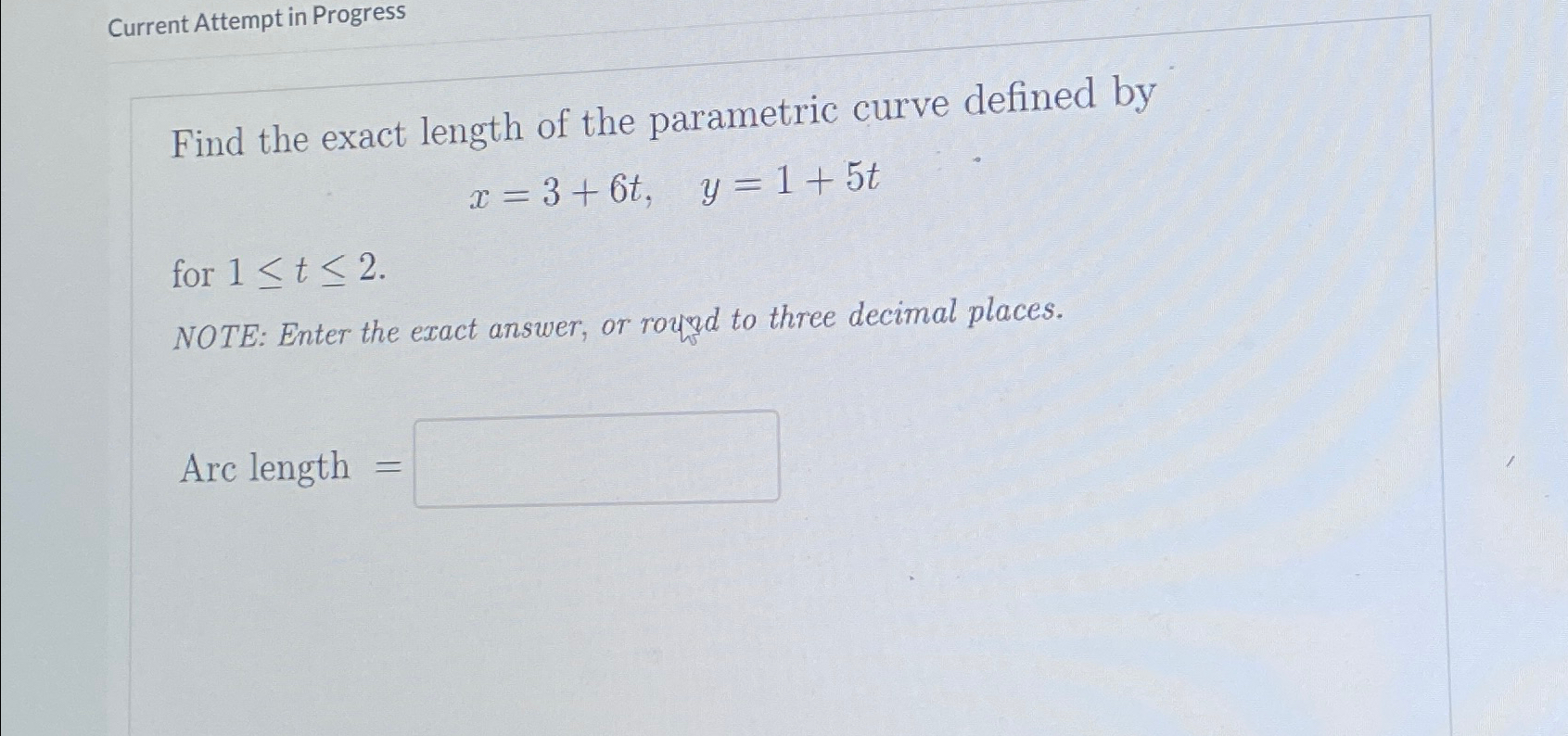 Solved Current Attempt in ProgressFind the exact length of | Chegg.com