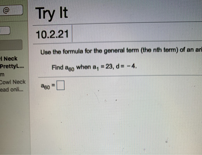 Solved Use the formula for the general term of an arithmetic | Chegg.com