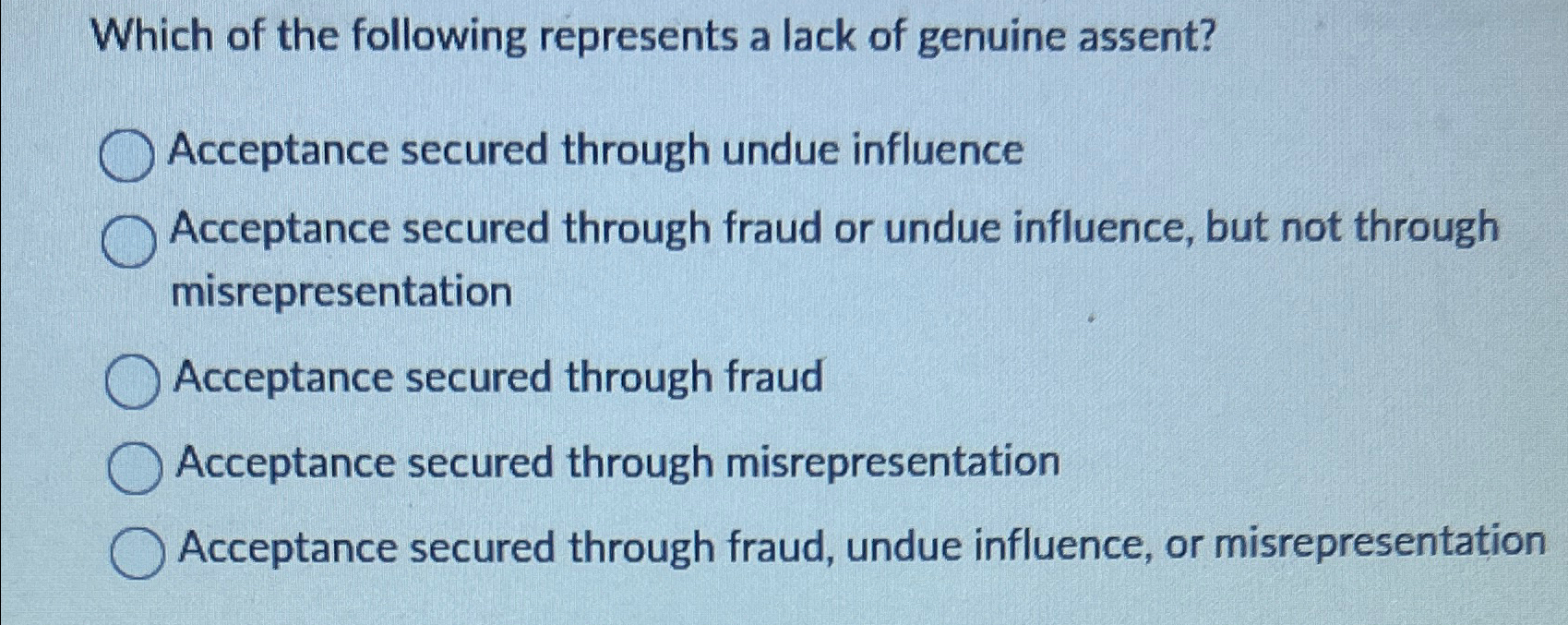 Solved Which of the following represents a lack of genuine | Chegg.com