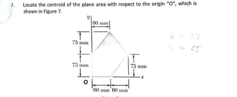 [Solved]: Locate the centroid of the plane area with re