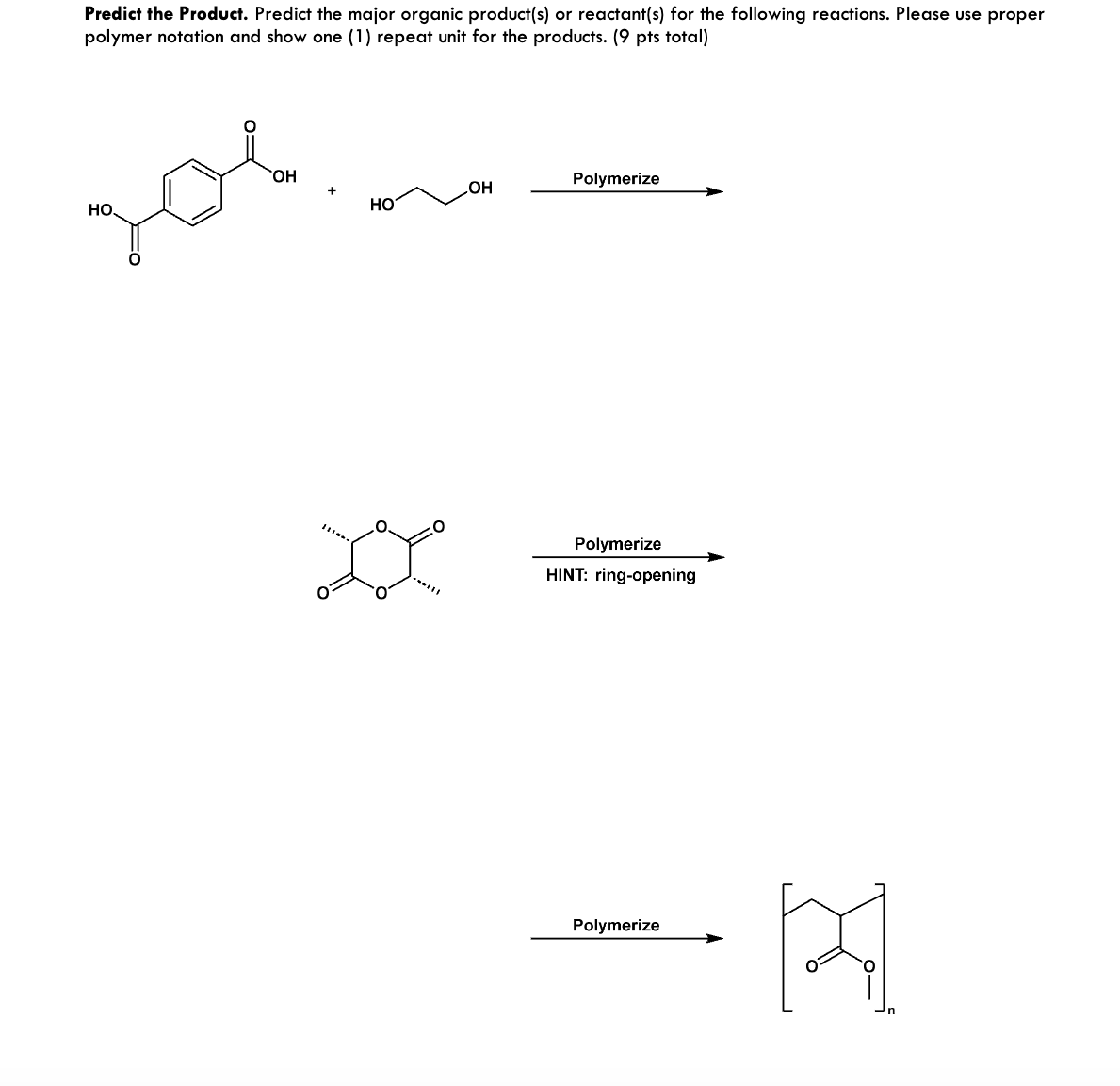Solved please draw the products or reactants for these three | Chegg.com