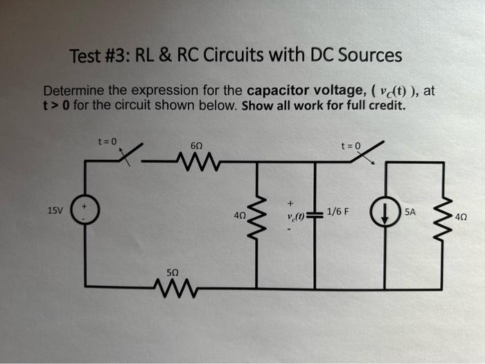 Solved Determine the expression for the capacitor voltage, | Chegg.com
