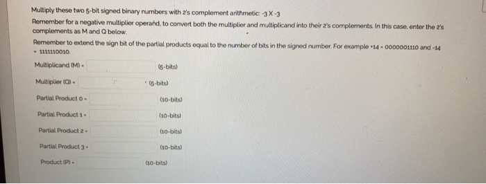 Solved Multiply These Two 5 Bit Signed Binary Numbers With 