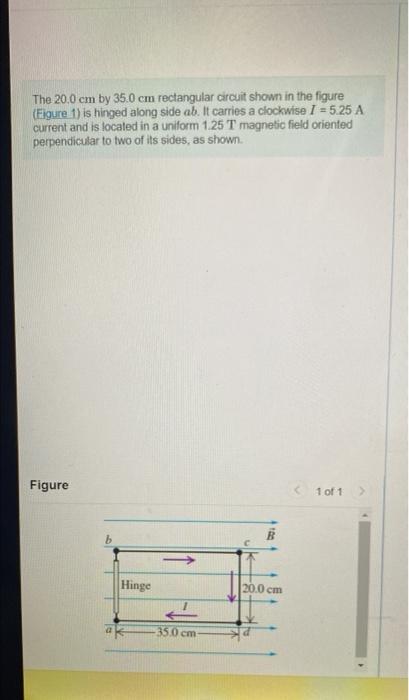 Solved The 20.0 cm by 35.0 cm rectangular circuit shown in | Chegg.com