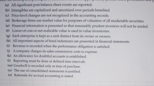 (a) All significant post-balance sheet events are | Chegg.com