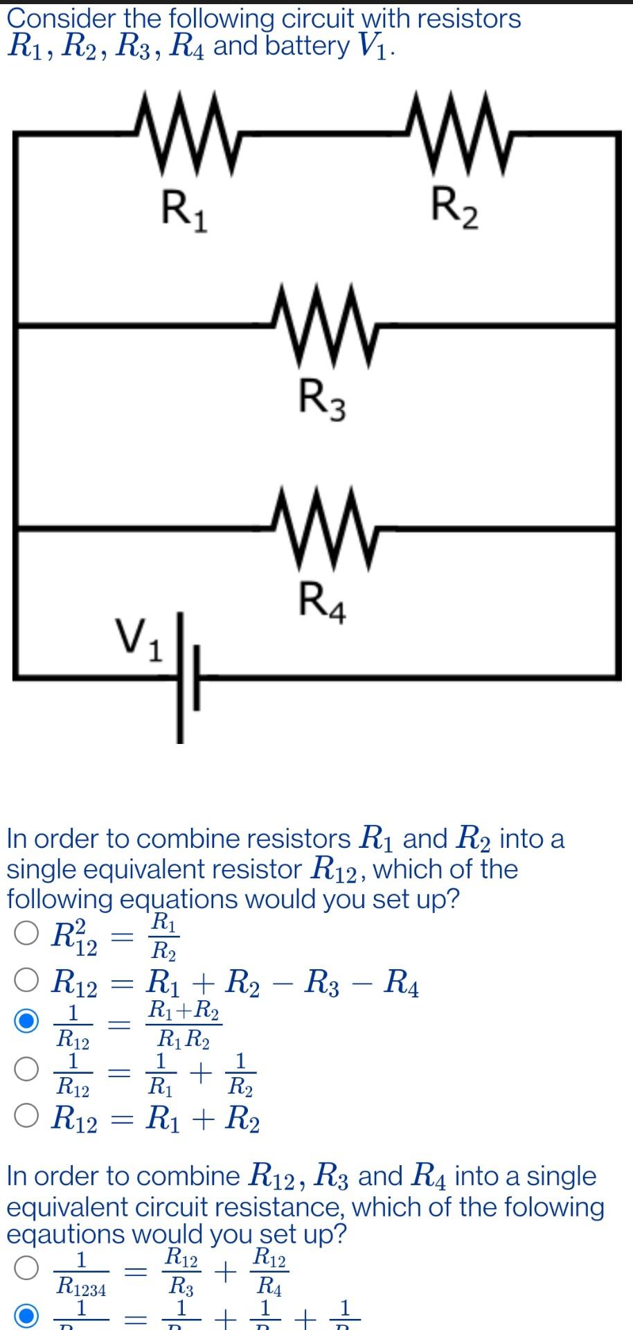Solved Consider the following circuit with resistors | Chegg.com