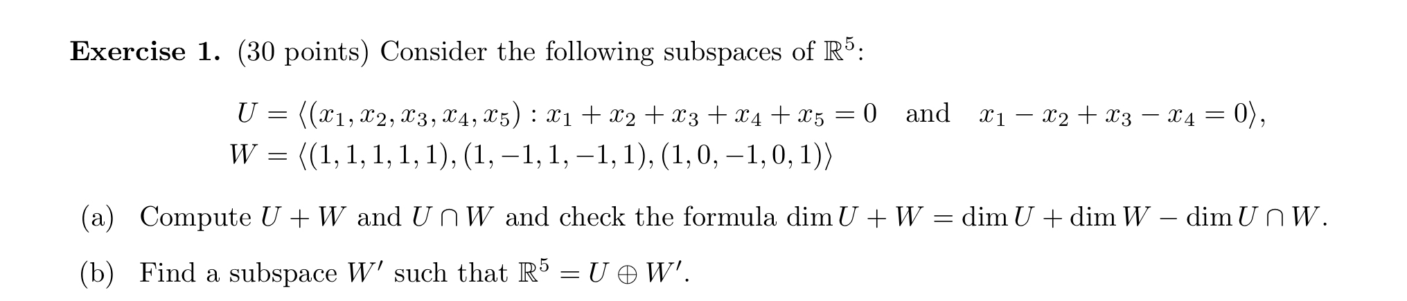 Solved Exercise 1. (30 ﻿points) ﻿Consider the following | Chegg.com