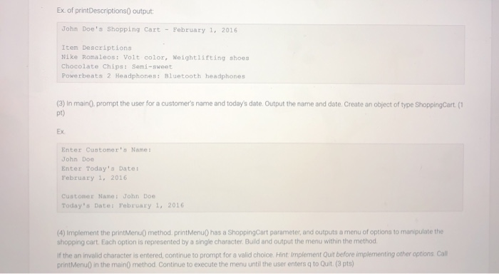 Solved 725 Lab Program Online Shopping Cart Part 2 Note Creating Multiple Scanner Objects 1183
