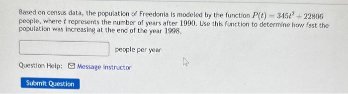 Solved Based on census data, the population of Freedonia is | Chegg.com