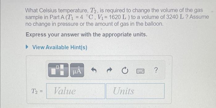 Solved A sample of gas in a balloon has an initial | Chegg.com