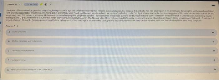 Solved Question 67 *** Ayoo old and progressive Potigue | Chegg.com