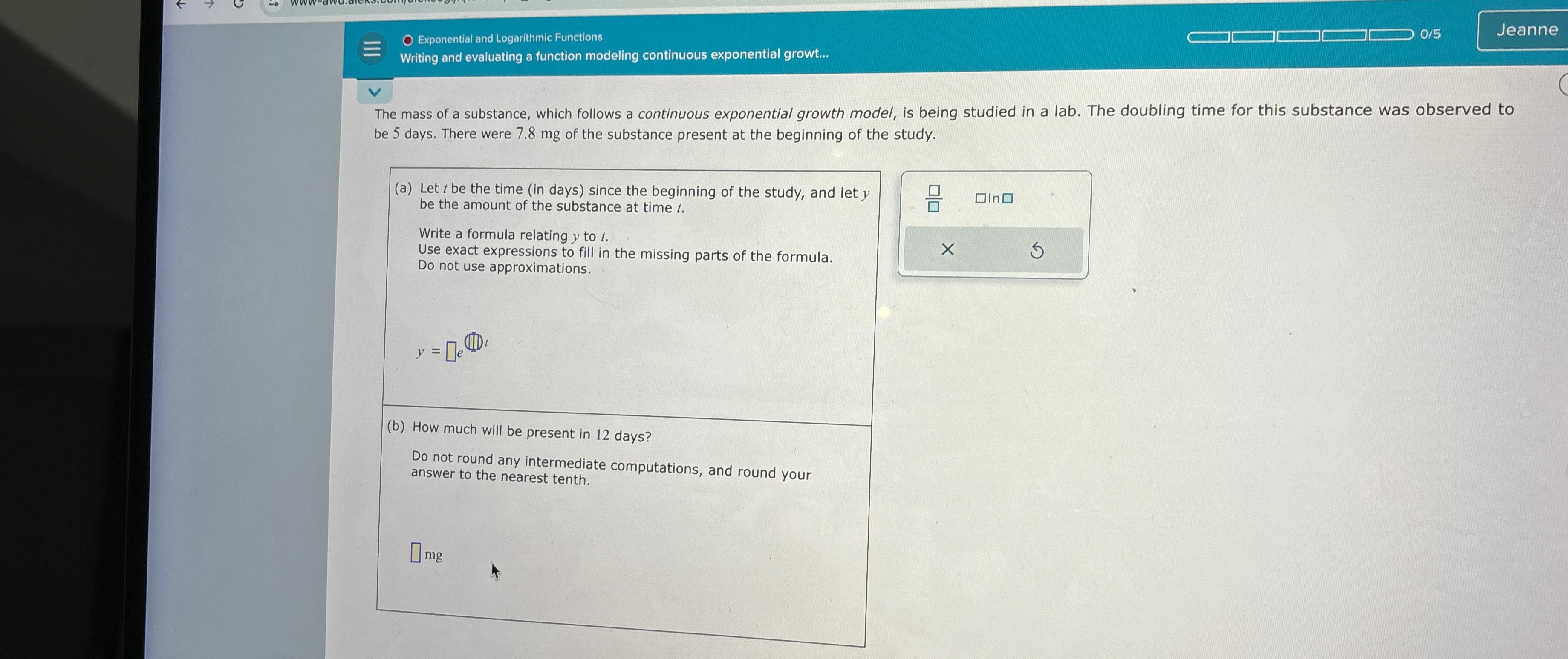 Solved Exponential and Logarithmic FunctionsWriting and | Chegg.com