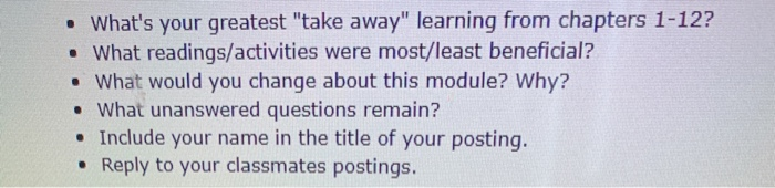 What's your greatest "take away" learning from | Chegg.com