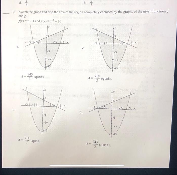 Solved 33. Sketch the graph and find the area of the region | Chegg.com