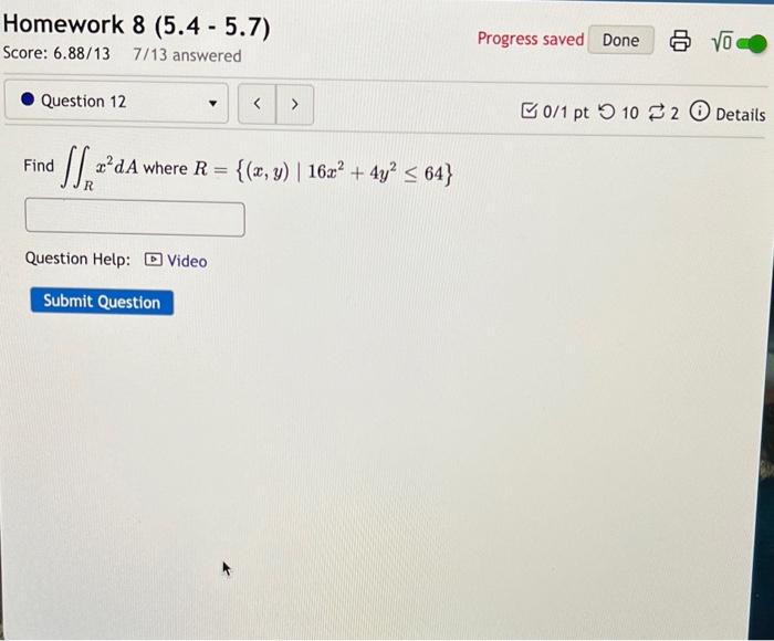 Solved Homework 8 (5.4 - 5.7) Score: 6.88/137/13 answered | Chegg.com