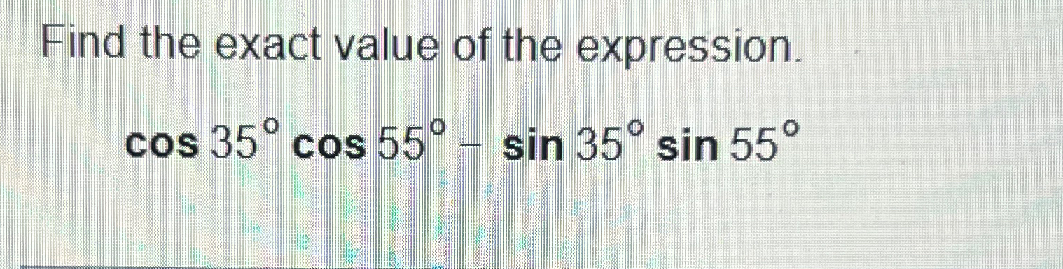 Solved Find the exact value of the | Chegg.com