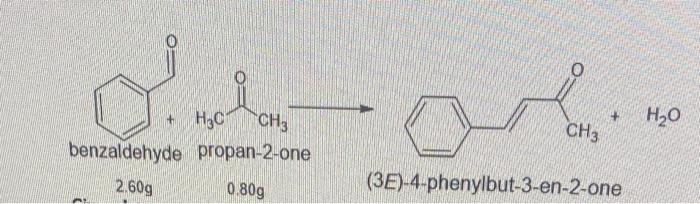 Solved benzaldehyde propan-2-one 2.60 g0.80 g | Chegg.com