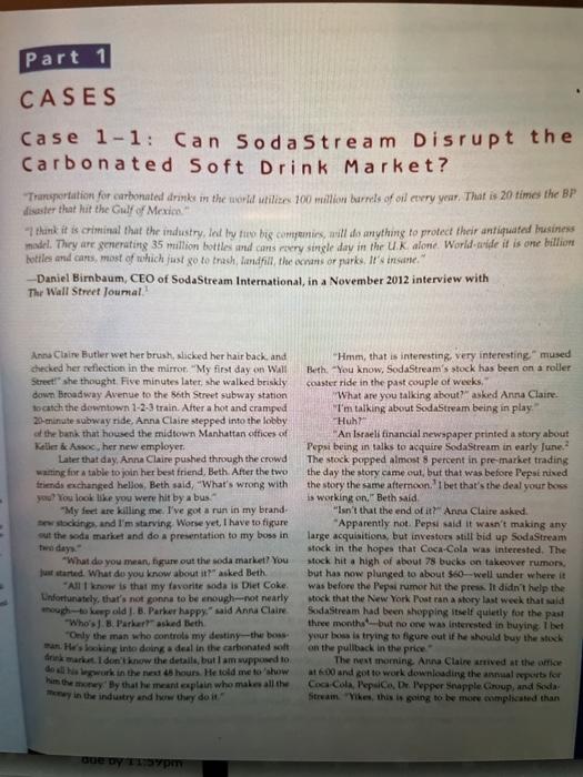Case Study: Can Soda Stream Disrupt Carbonated Soft | Chegg.com