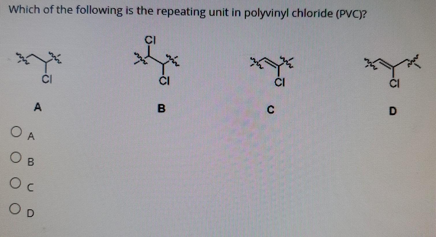 Solved Which of the following is the repeating unit in | Chegg.com