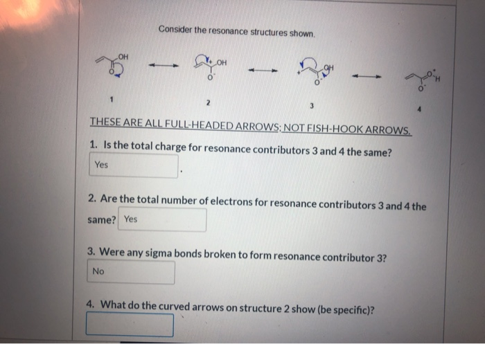 Solved Consider the resonance structures shown. ОН Con 1 2 3 | Chegg.com