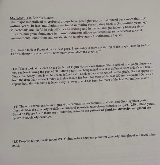 Solved Microfossils in Earth's history The major mineralized | Chegg.com