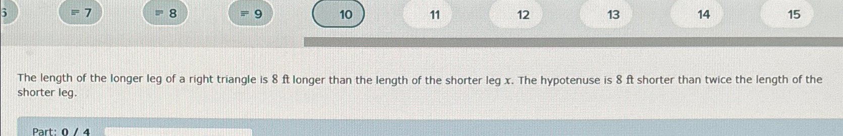 Solved The Length Of The Longer Leg Of A Right Triangle Is Chegg