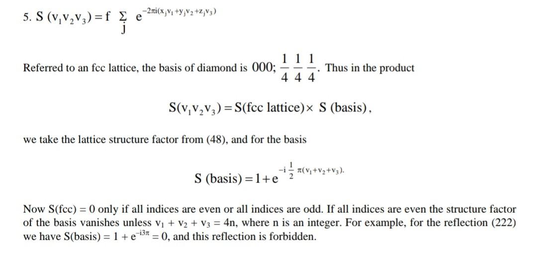 Solved Structure factor of diamond. The crystal structure of | Chegg.com