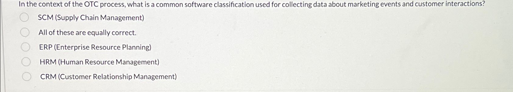 Solved In the context of the OTC process, what is a common | Chegg.com