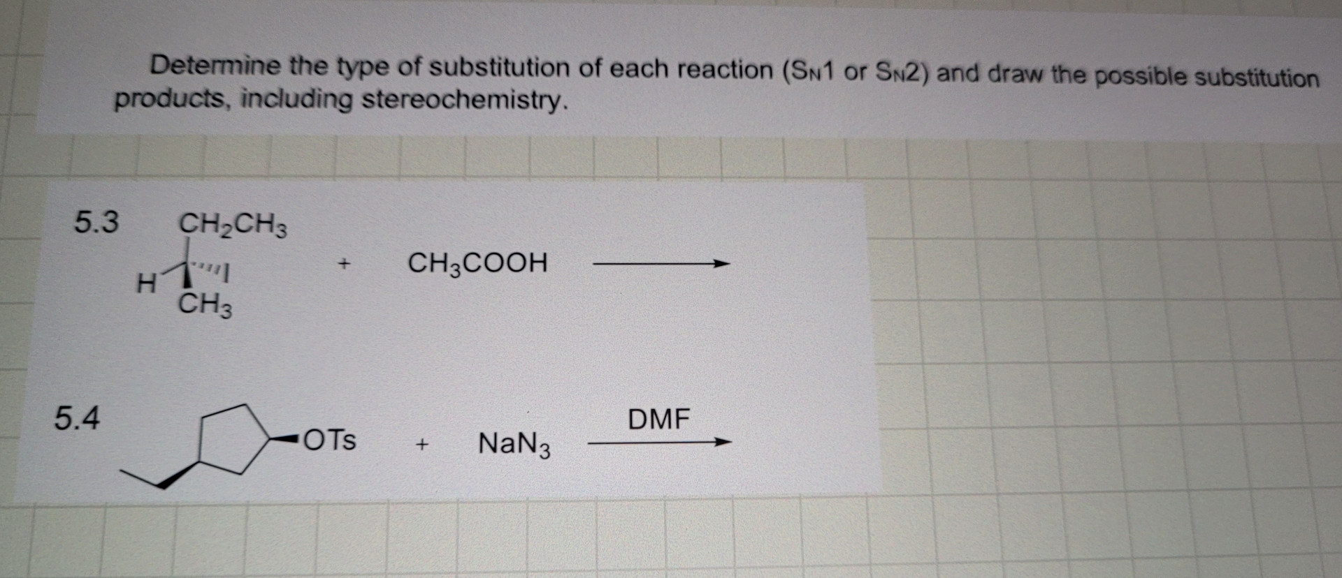 Solved Determine the type of substitution of each reaction | Chegg.com