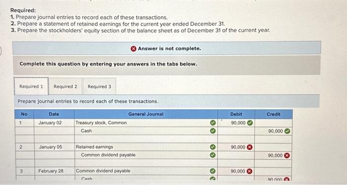 Solved Problem 11-2A (Algo) Cash dividends, treasury stock, | Chegg.com