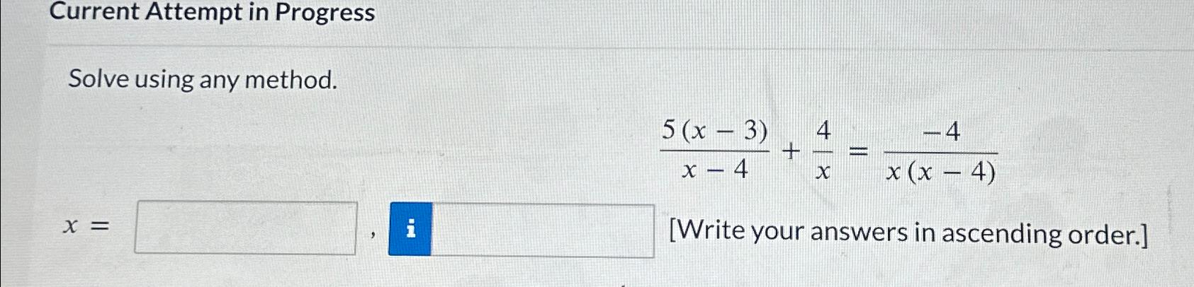 Solved Current Attempt in ProgressSolve using any | Chegg.com