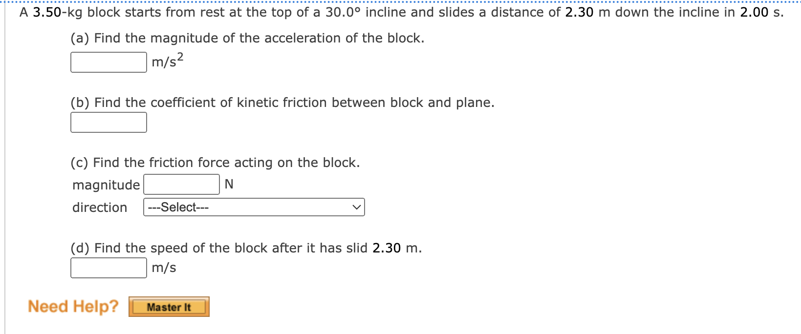 Solved A 3.50-kg ﻿block starts from rest at the top of a | Chegg.com
