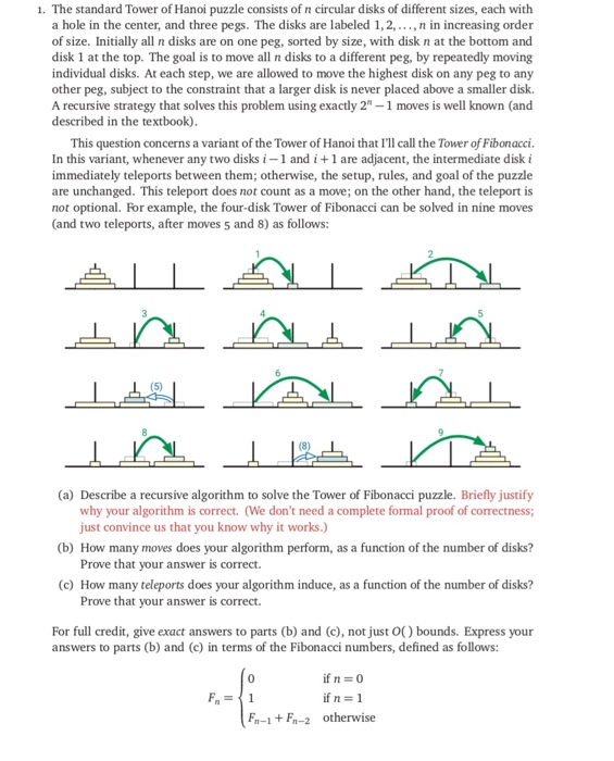Describe a recursive algorithm to solve the Tower of | Chegg.com